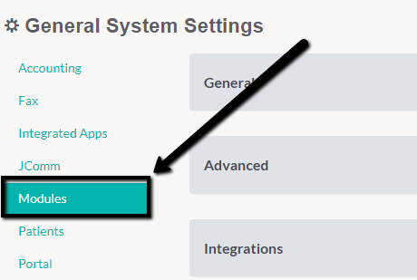 Settings: General Modules – Juvonno Help Center